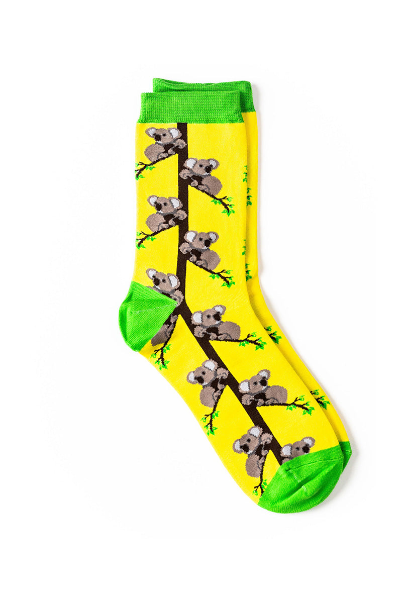 Koala Socks in Green & Gold by CAPITAL SOCKS Australia